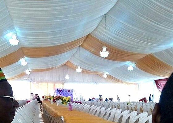 Waterproof Large Party Event Tents For Outdoor Weddings With Roof Lining Decoration