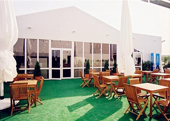 Fashion Large Party Tents PVC Fabric Buildings With Transparent Glass Wall Door