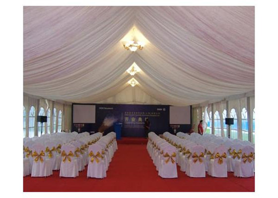 White Fireproof Double Decker Tents Marquees For Weddings / Large Party