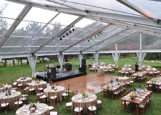 500 People Clear Span Tents For Weddings Receptions With Transparent PVC Roof
