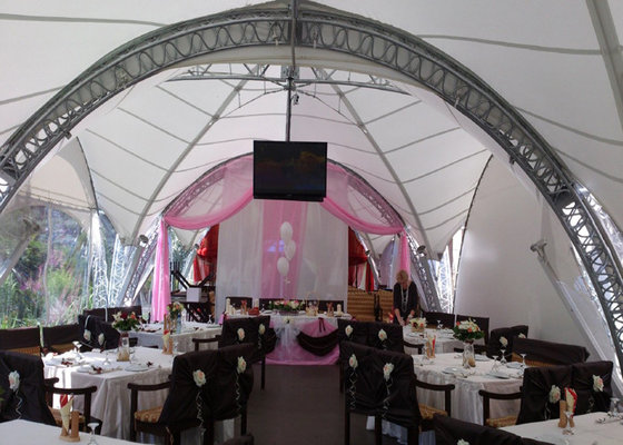 Outdoor Stretch Arch Shape Tensile Fabric Structures For Banquet / Parties