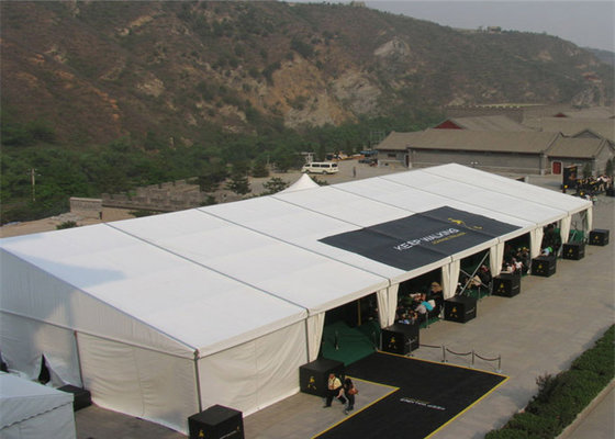 White Strong Outdoor Warehouse Tents , Temporary Storage Shelters With Fabric Covered