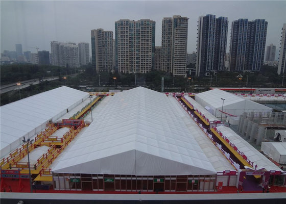 40m Large Span Big Temporary Garage Tent , Large Party Tents Fabric Covered