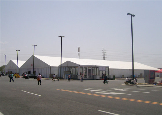40m Large Span Big Temporary Garage Tent , Large Party Tents Fabric Covered