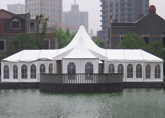High Peak Shape Wedding Party Tents Canopy 10M X 20M White Ceiling 850G/㎡ White PVC Cover