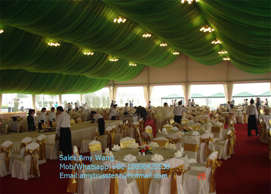 15m Arch Clear Span Tents With White ABS Wall For Luxury Party , Outside Event Tent