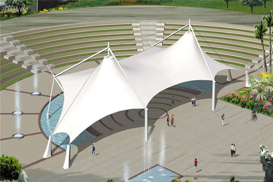 PVDF Tensile Membrane Structure Gymnasium Stadium Canopy Roofing With Custom Color