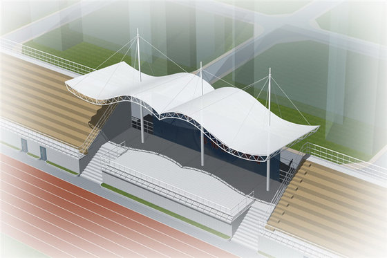 PVDF Tensile Membrane Structure Car Packing Double Car Canopy With Professional Special Design
