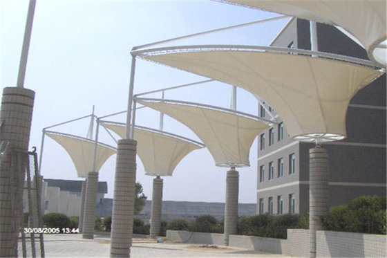 Sun Shelter Hotel Platform Steel Car Canopy Tents Membrane Structure Projects With PVDF Material Cover