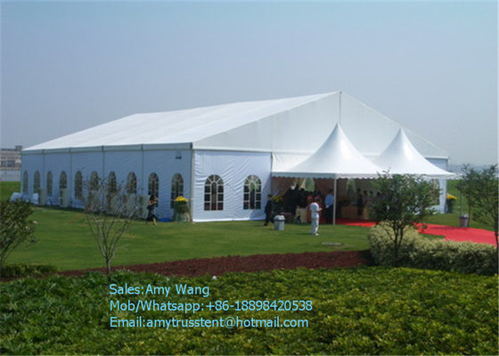 Hexagonal Outdoor Event Tents , Aluminum Frame Backyard Party Tent With Clear Window