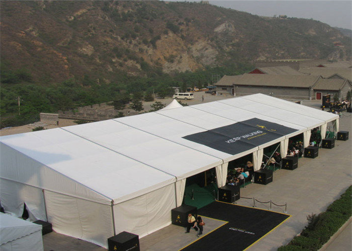 White Strong Outdoor Warehouse Tents , Temporary Storage Shelters With Fabric Covered