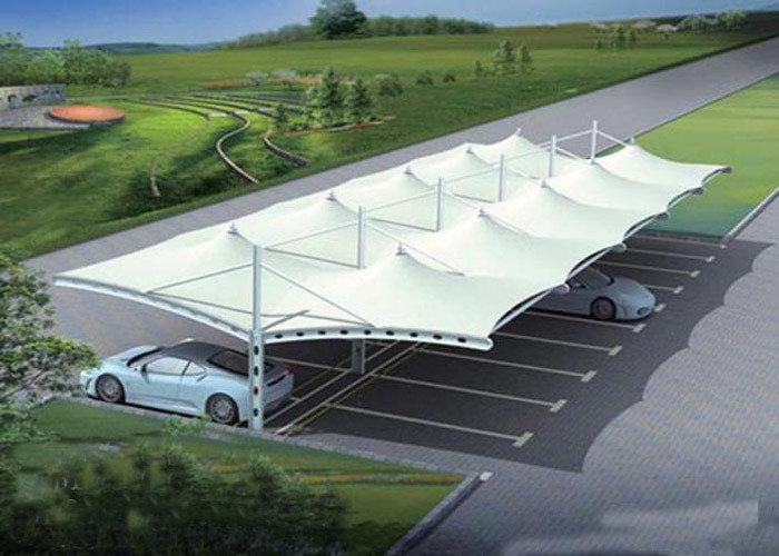 UV Protection Double Car Canopy Car Parking Tensile Structure For Sun Shade