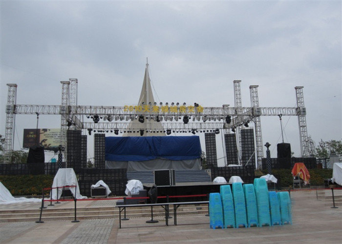 Black Colour Spigot Aluminum Stage Truss With Diffirent Shape For Concert Performance