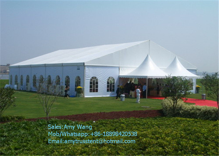 Hexagonal Outdoor Event Tents , Aluminum Frame Backyard Party Tent With Clear Window