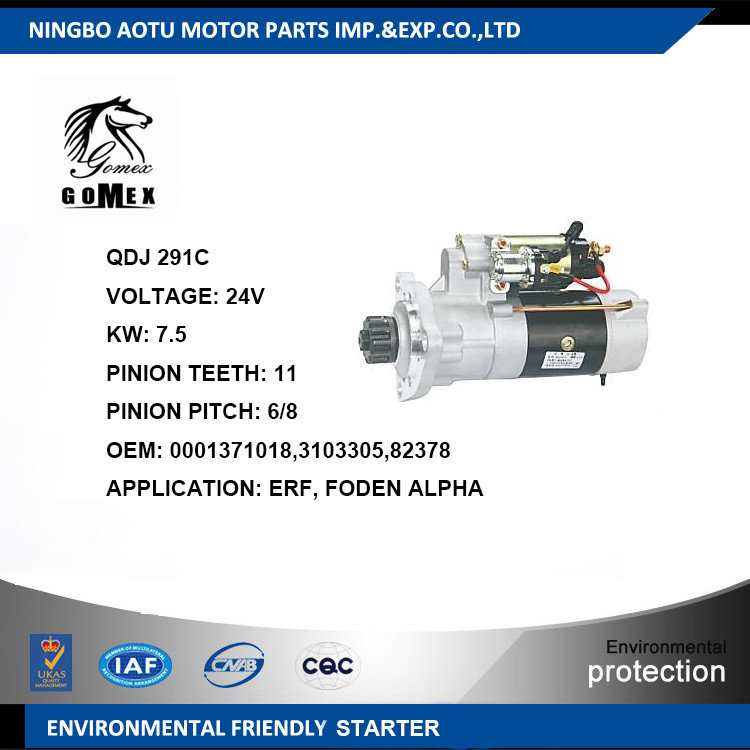0001371018 3103305 82378 Car Engine Parts Automotive Starter Motor for ERF / FODEN ALPHA