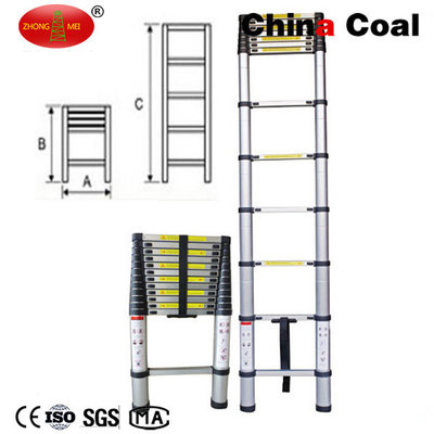 3.8M extension height 13 steps aluminum foldable telescopic ladder YM212B