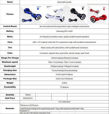 2015 Youth Self Balance Electric Skateboard with LED Light , Kids Electric Scooter Single Wheel
