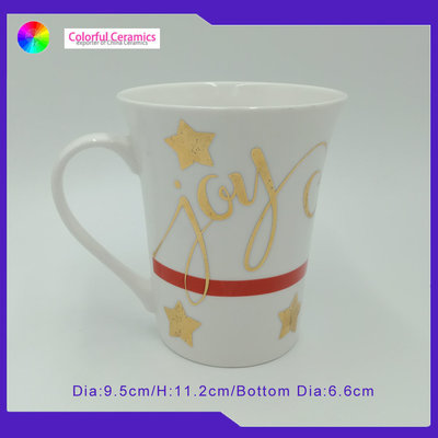 Party New Bone China Mug White Wine Glass Pilaster With Gold Decal