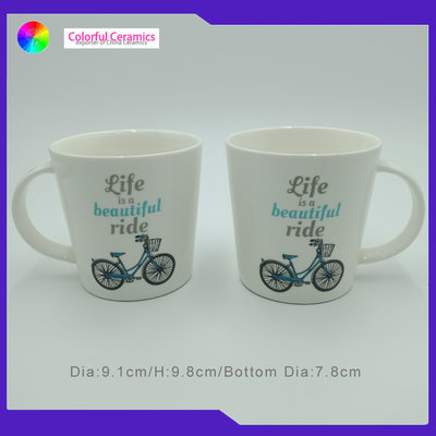 V Shape Custom Ceramic Coffee Mugs Food Contact Safe Custom Ceramic Cups