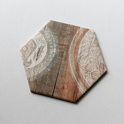 Houten Reeks Hexagon Keramische tegel Ceramische het Mozaïektegel van de 8 X 9,2 Duimglans
