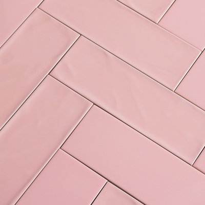 De decoratieve Roze Ceramische Badkamersmuur betegelt 4 X12-Verglaasde Metrotegel