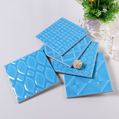 Vlotte Verglaasde Ceramische de Misstapweerstand van Muurtegels, Tegel 6“ X 6“ van de Hemel Blauwe Metro