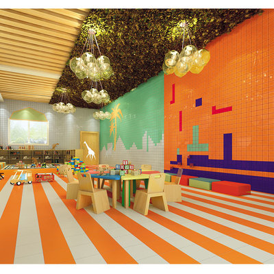 Decoratieve Binnenlandse Kleuterschool Verglaasde Muurtegel 100*100mm in Oranje Kleur