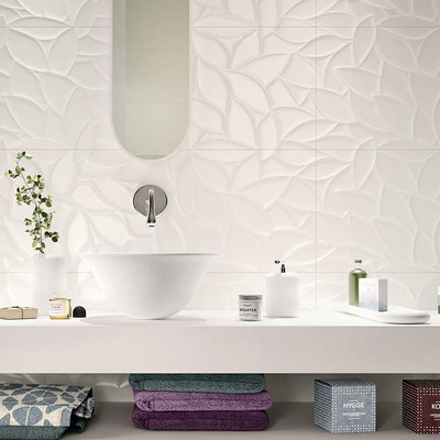 12x24 de heldere Witte Ceramische Muur betegelt Waterdichte Badkamerstegels 7,5 Mm-Dikte
