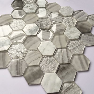 Van de Muurtegels van het glasmozaïek van de de Binnenhuisarchitectuurbadkamers Hexagon en Vierkante Tegel