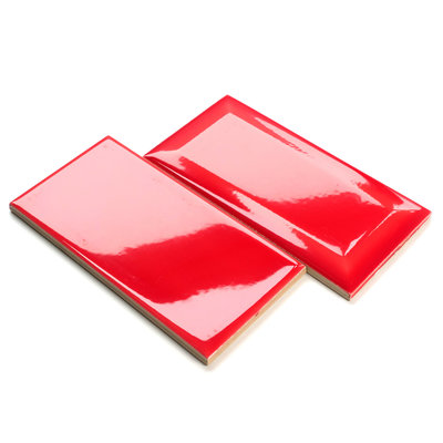 75X150mm de Groenachtig blauwe Gele Tegel van de Kleuren Glanzende Afgeschuinde Verglaasde Ceramische Muur