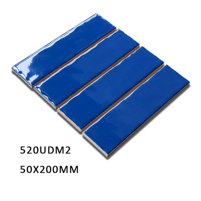 5x20cm/2x8 Tegels van de duim de diep Blauwe 3d Ceramische Muur voor Badkamers/Slaapkamerdecoratie