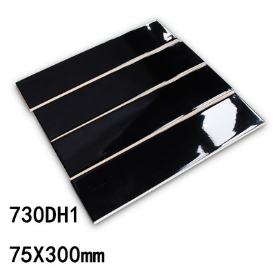 van de de Duim Zuivere Zwarte Kleur van 7.5x30cm/3*12 de Metrotegel Backsplash voor Keuken/Douchezaal Muurdecor