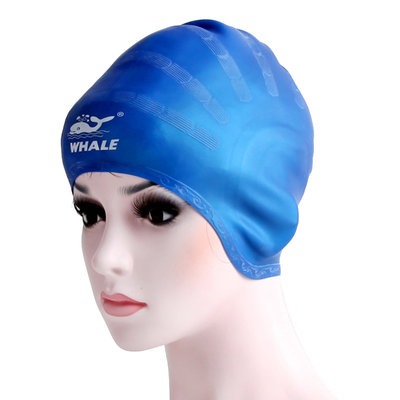 El oído azul protege los casquillos durables de la nadada del silicón para el pelo largo, casquillo de natación de las señoras