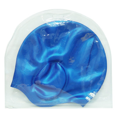 El oído azul protege los casquillos durables de la nadada del silicón para el pelo largo, casquillo de natación de las señoras