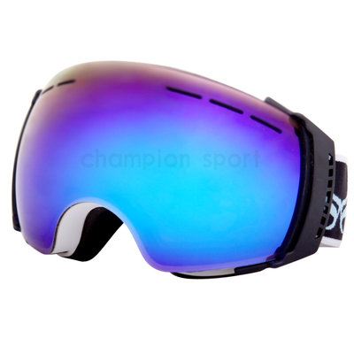 Gafas reflexivas de la snowboard de la lente azul adulta de la PC para la juventud, tri espuma de la cara de la densidad