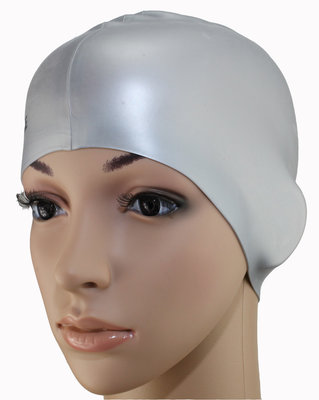 Los casquillos de encargo clásicos de plata de la nadada del silicón/personalizaron los casquillos de natación para las mujeres