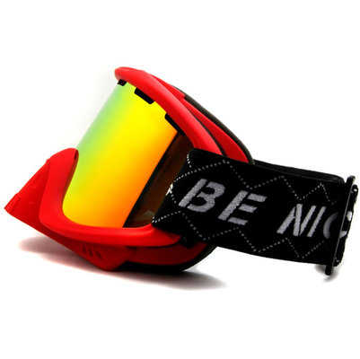 Gafas durables de la snowboard de la lente del espejo de los deportes REVO rojas con el puente de la nariz