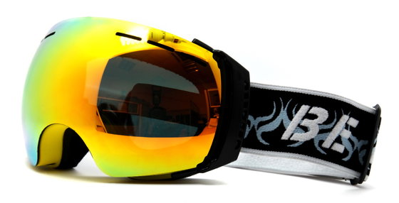 Gafas Frameless populares del esquí de las gafas del esquí del amarillo TPU que cupieron sobre los vidrios