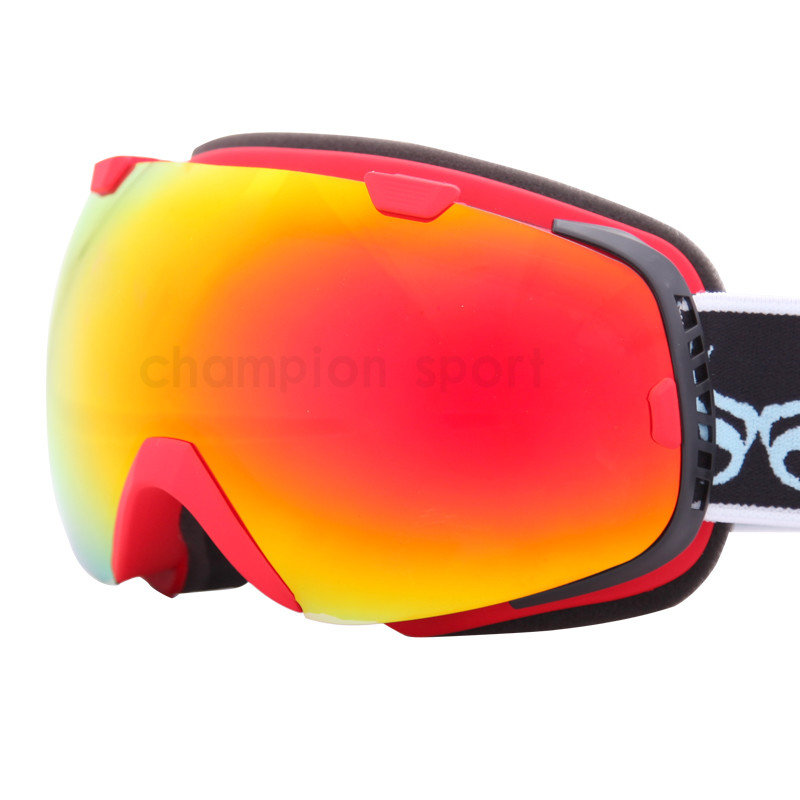 Mujeres de esquí de los hombres de la snowboard de la lente de la niebla de la nieve de las gafas de los vidrios grandes antis dobles del esquí