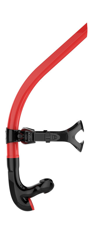 PU negra y roja adulta que nada Snorkle con la boquilla del silicón para el entrenamiento del nadador