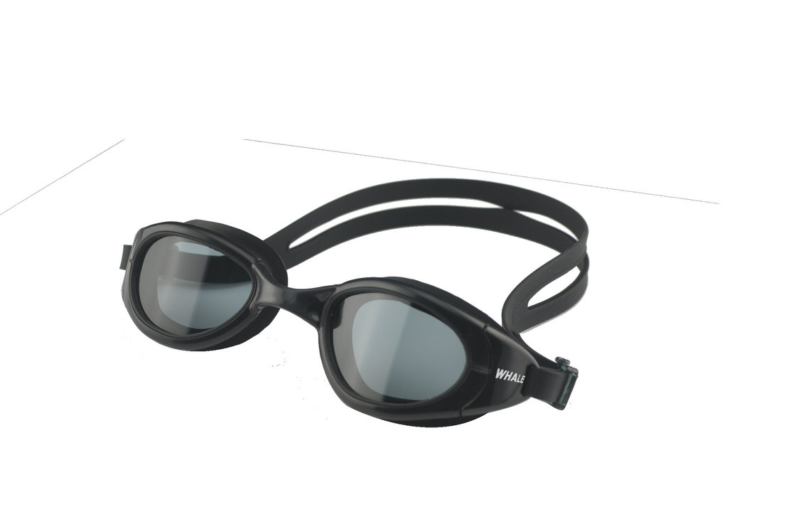 Máscara menor negra de la nadada de las gafas de la natación de TPR con diseño colorido