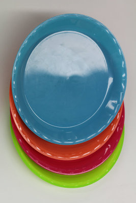 Vassoi di plastica variopinti rotondi a 14 pollici del servizio, prodotti della cucina