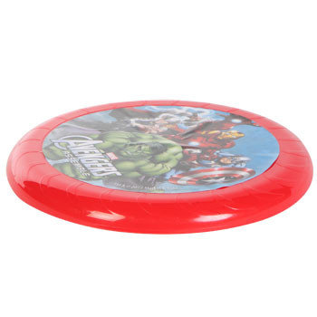 Super Hero Round Ultimate Flying Disc , Plastic Red 9 Inch