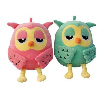 Giocattolo della peluche farcito gufo blu degli animali della foresta ed arancio per i regali di promozione