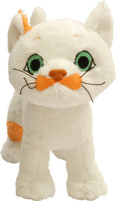 12 inch Black / White Cat Stuffed Animal Toys Soft Cartoon Plush