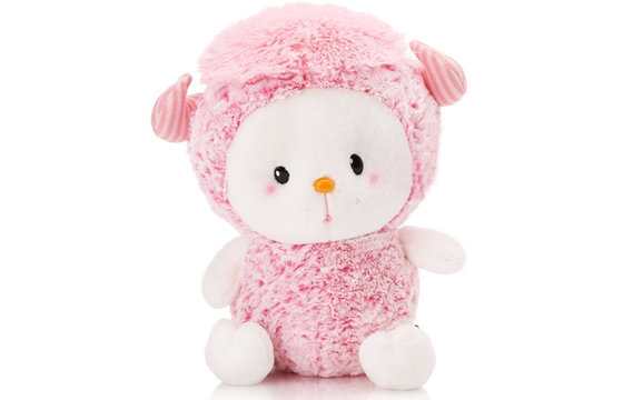 Animali farciti svegli della peluche del bambino di rosa grasso a 15 pollici delle pecore dal materiale da otturazione 100% della fibra di poliestere