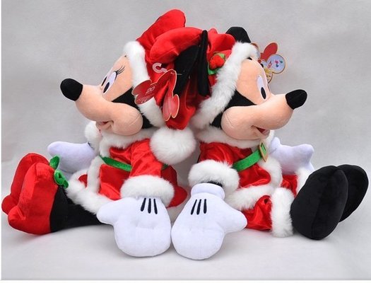 Custom Plush Toys Christmas  Mickey And Minnie Mouse Toys 45cm