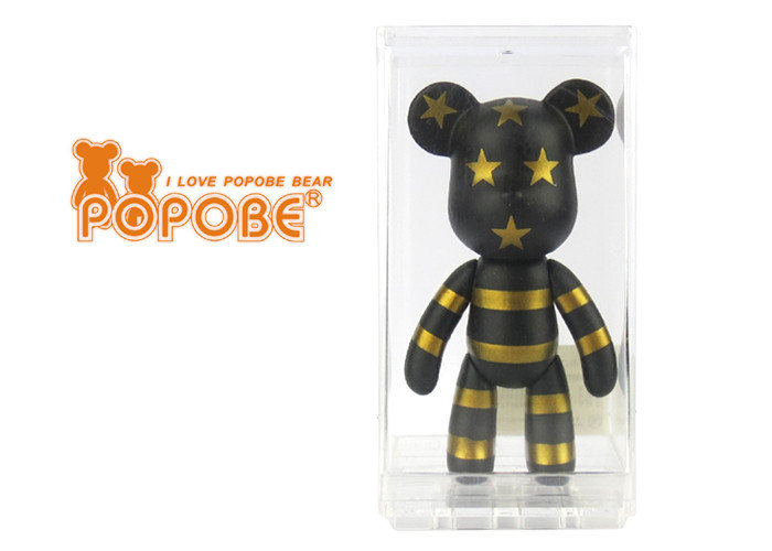 a 3 pollici/orso sveglio dorato brillante nero di 8.2CM gioca il regalo di Natale di Decortive