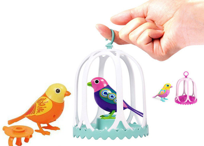 I bambini del regalo del ODM Chrismas dell'OEM che cantano gli uccelli gioca/che parlano il giocattolo dell'uccello con la gabbia
