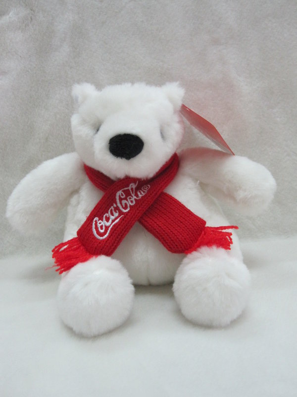 La peluche di Natale dell'animale farcito dell'orso polare della coca-cola gioca la dimensione di 16cm